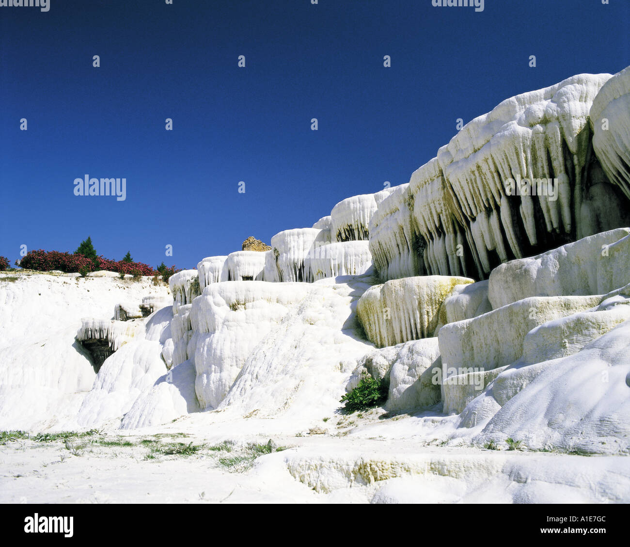 Calcite terraces at Pamukkale in Turkey Stock Photo - Alamy