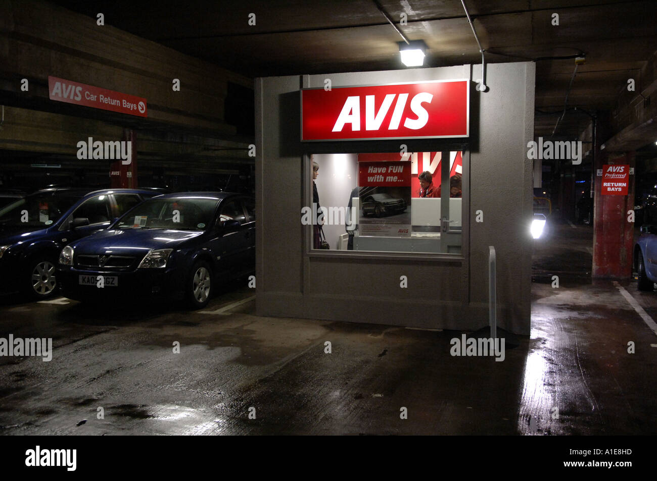 multi storey car park parkng motor cars night evening desolate alone ...