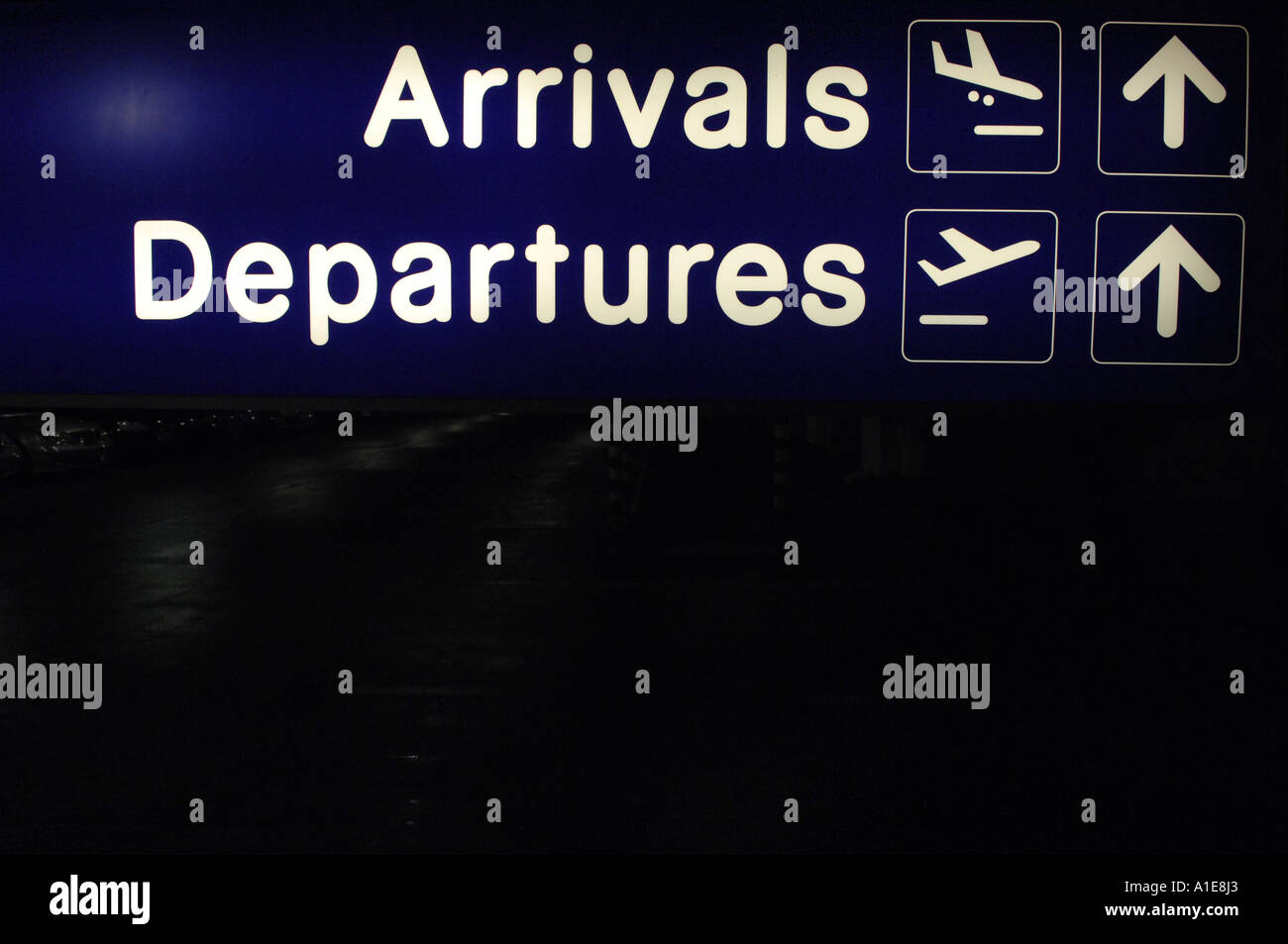 arrivals departures blue sign airport manchester symbols directions ...