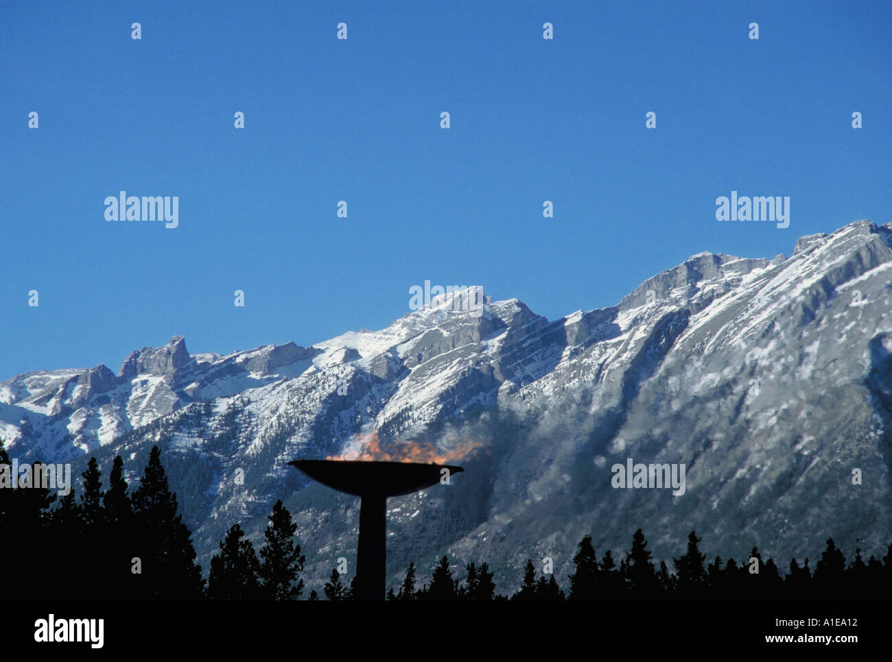 Olympic Games flame Canmore AB Calgary 88 Stock Photo - Alamy