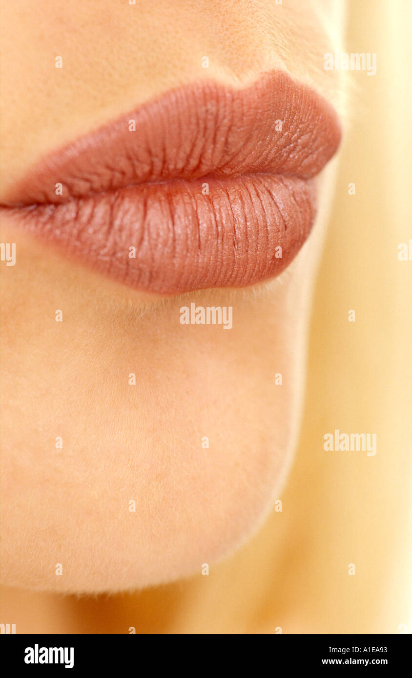 Lips pout mouth close up hi-res stock photography and images - Alamy
