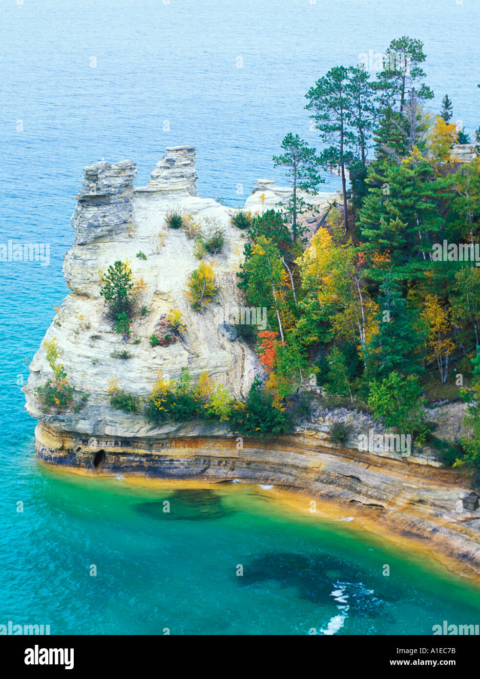 Pictured Rocks National Lakeshore Fall in Michigan Upper Peninsula USA ...