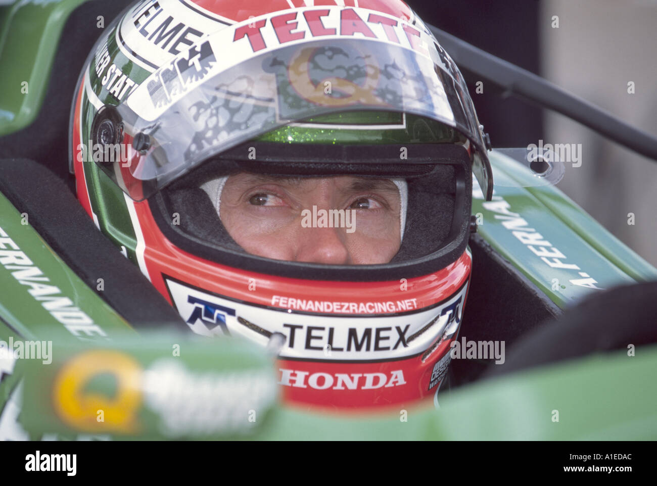 Adrian Fernandez in the cockpit of his Reynard Honda at Milwaukee 2001 ...