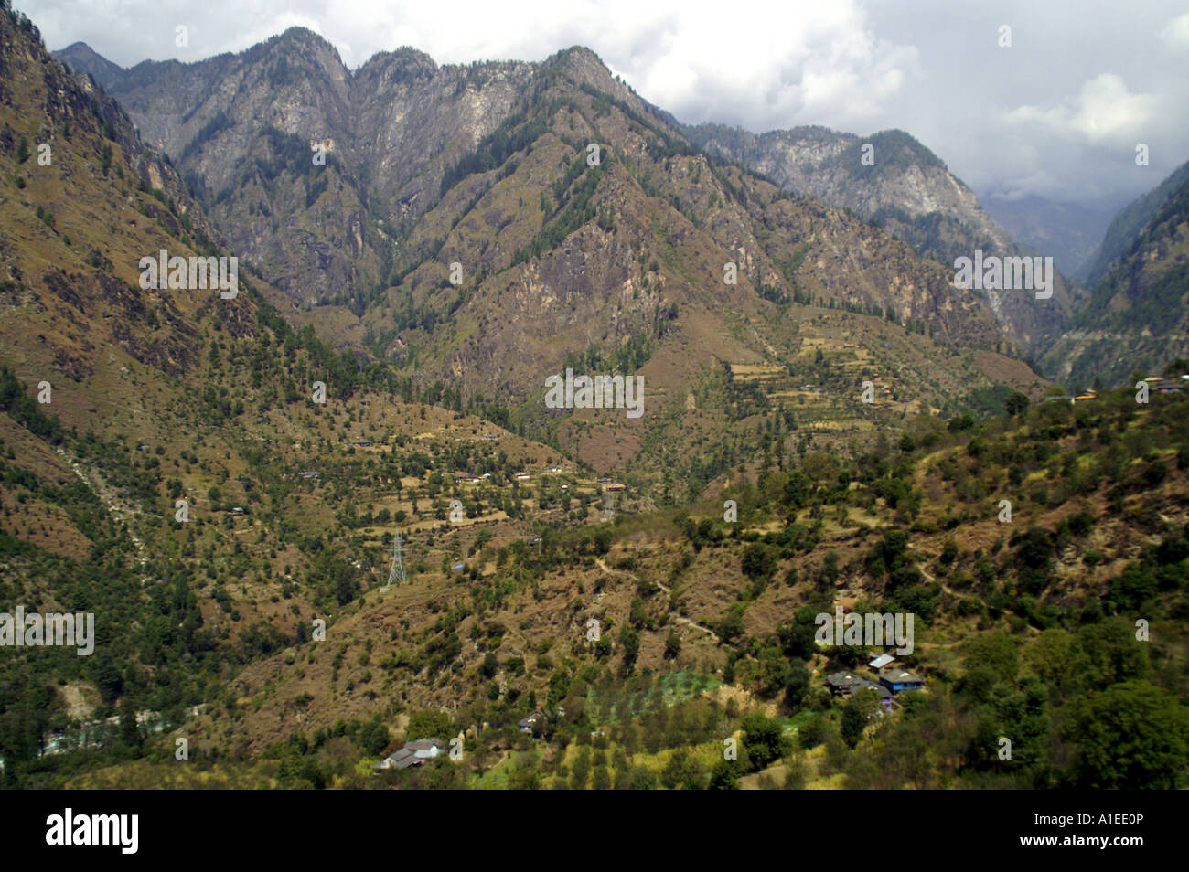 Parvati Valley and Malana Valley with limestone cliffs mountains ...