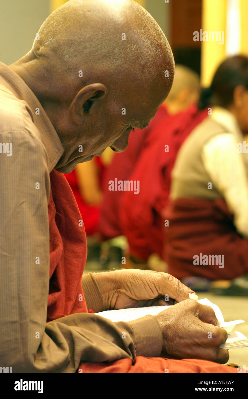 Buddhist monk reading a book hi-res stock photography and images - Alamy