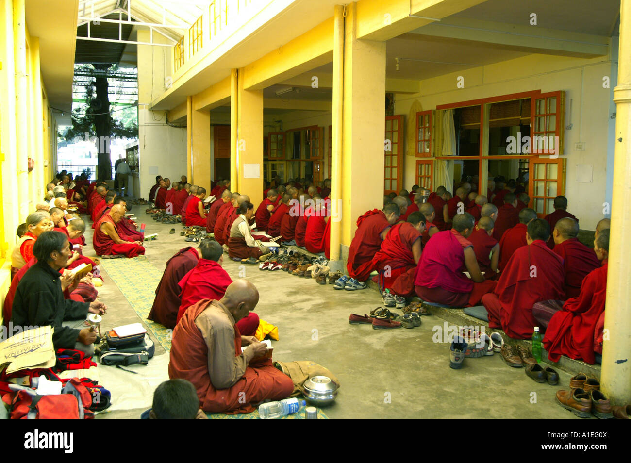 Monk sitting in line hi-res stock photography and images - Alamy
