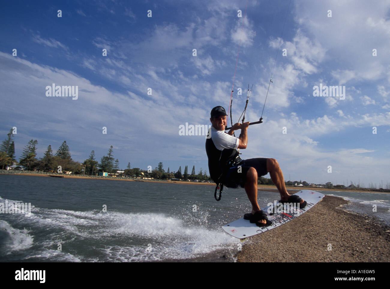 Kiting at Scarborough, Moreton Bay, Queensland, Australia Stock Photo ...
