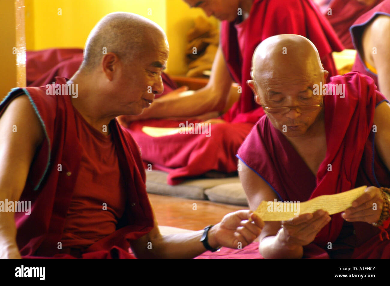 Monks reading book hi-res stock photography and images - Alamy