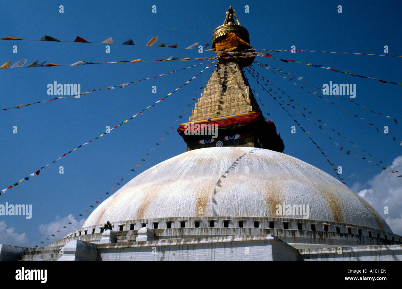 Bodnath stupa in Kathmandu Himalayan Kingdom of Nepal Nepalese ...