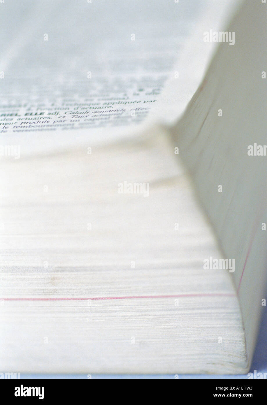 Corner of dictionary Stock Photo - Alamy