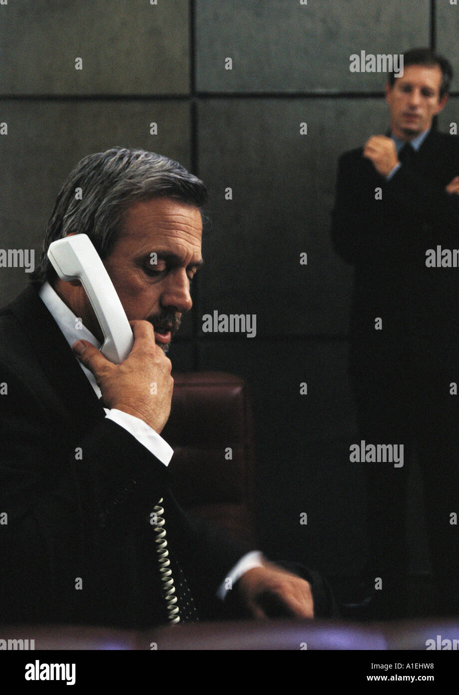 Man on telephone waiting landline hi-res stock photography and images ...