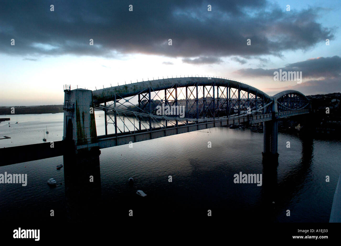 Royal Albert Bridge over the Tamar at Saltash Cornwall UK Stock Photo ...