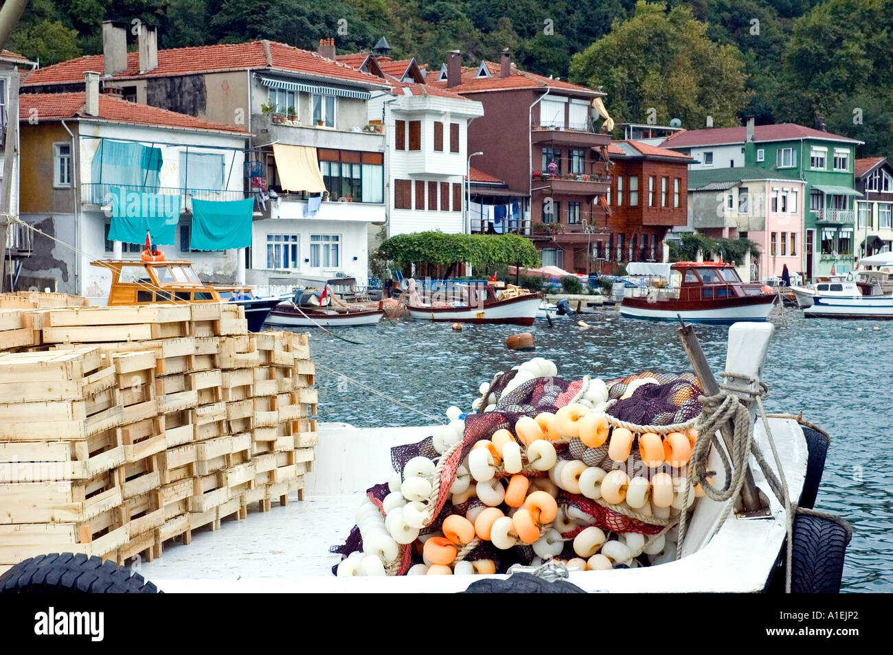Small fishing and tourist village of Anadolu Kavagi, the Bosphorus ...