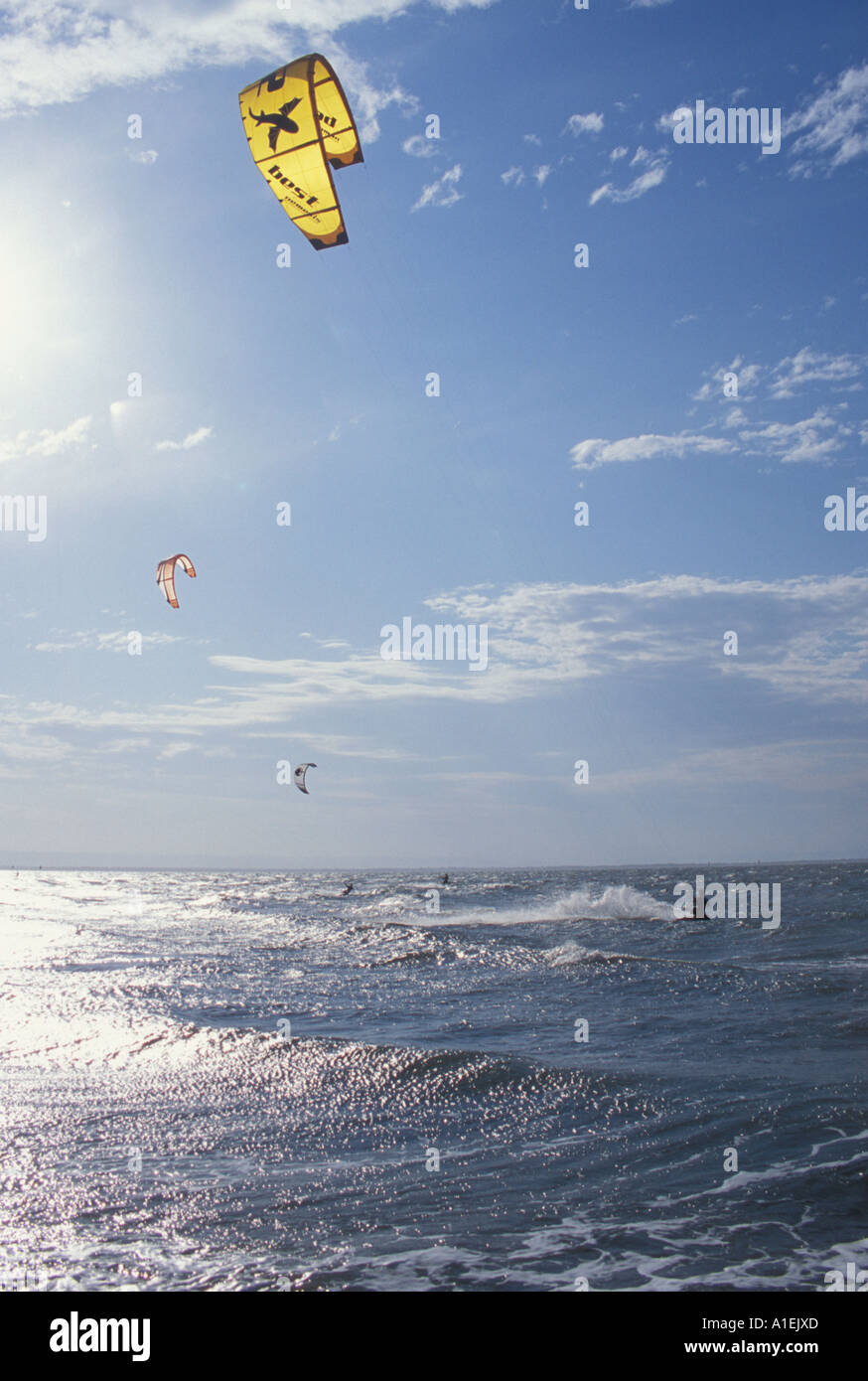 Kiting at Scarborough, Moreton Bay, Queensland, Australia Stock Photo ...
