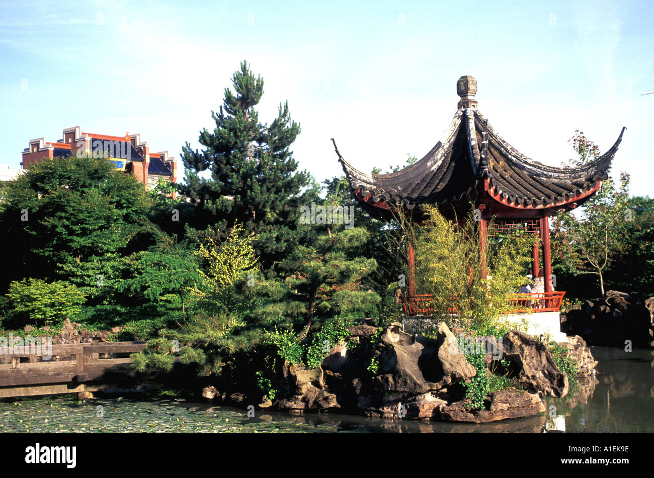 Vancouver Canada Sun Yat Sen Gardens pagoda Stock Photo - Alamy