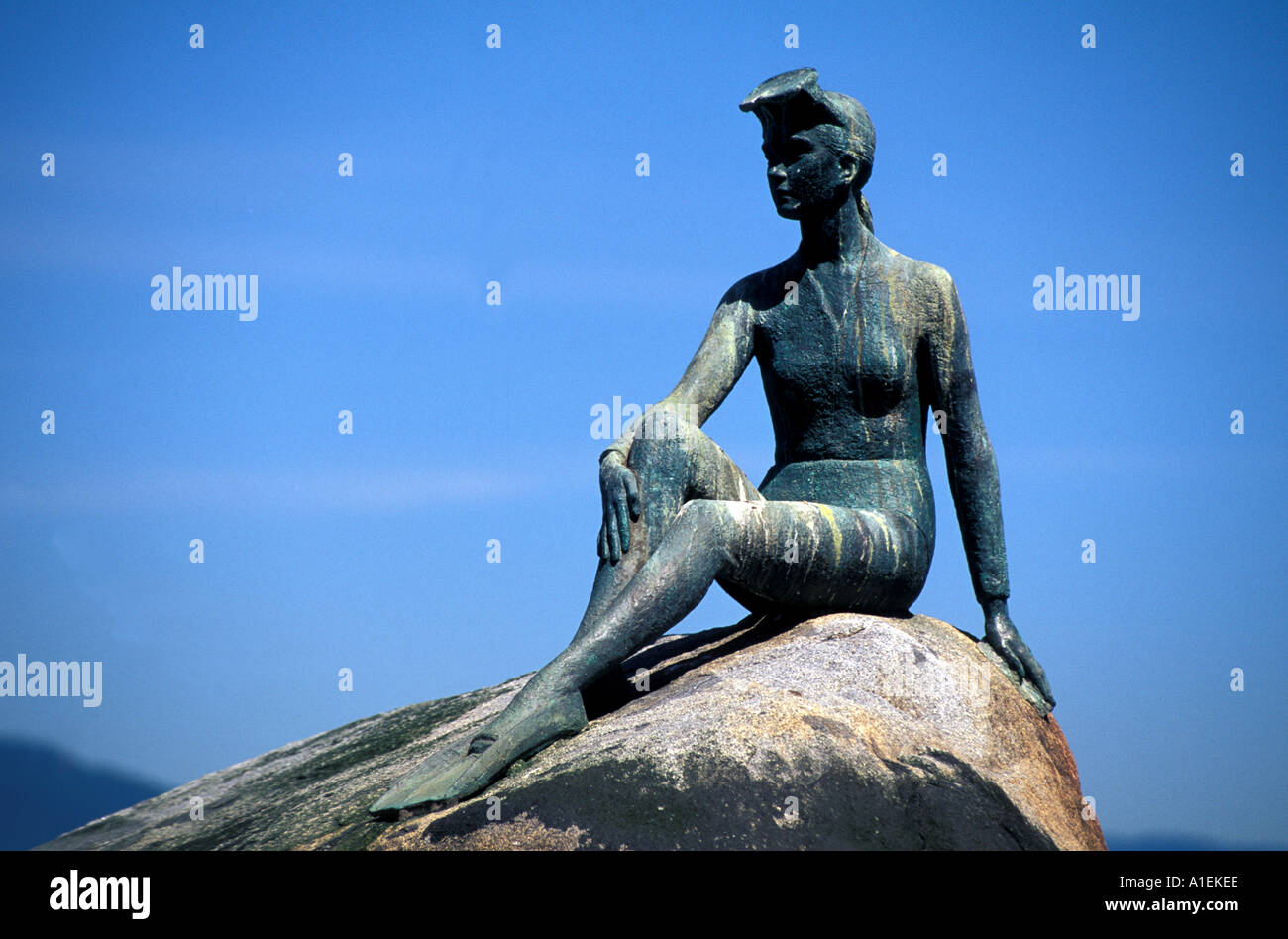 Vancouver Canada Stanley Park Girl in a Wet Suit Statue Stock Photo - Alamy