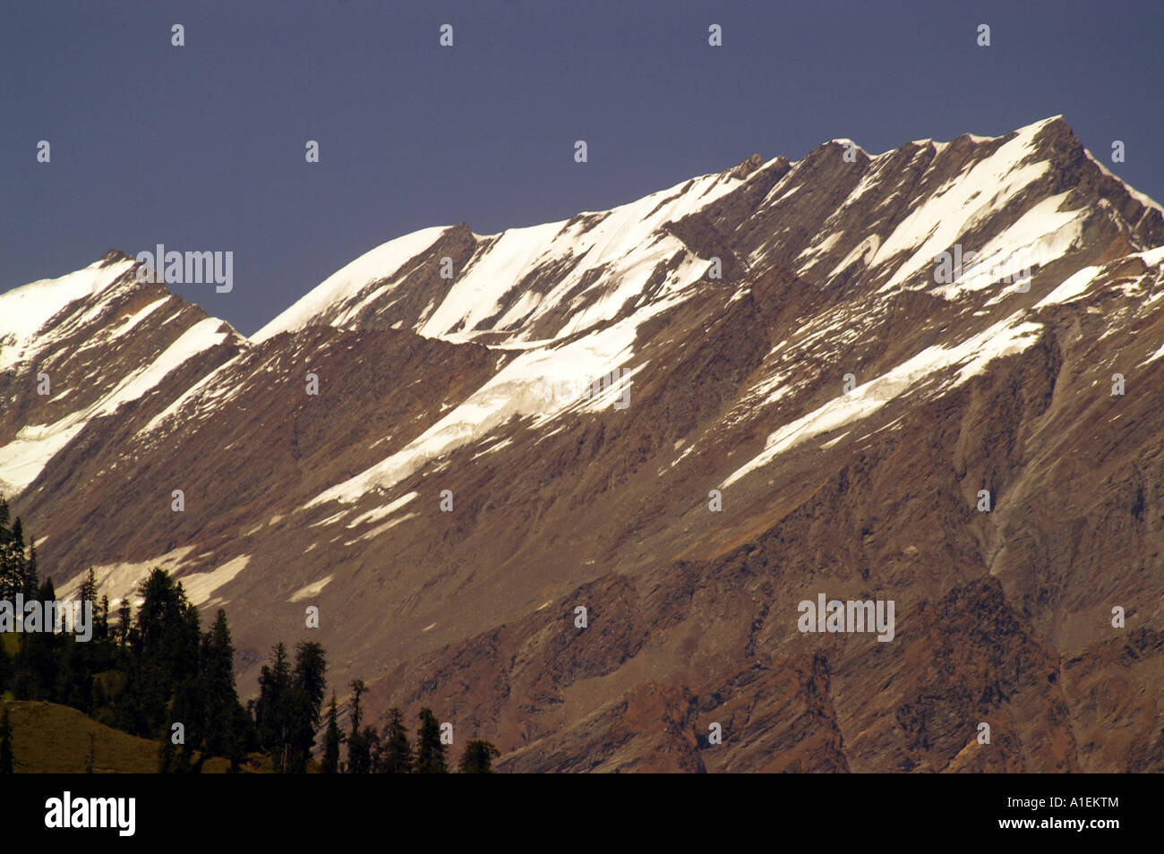 Pir Panjal mountain range of Great Himalaya, Kullu Valley in Himachal ...
