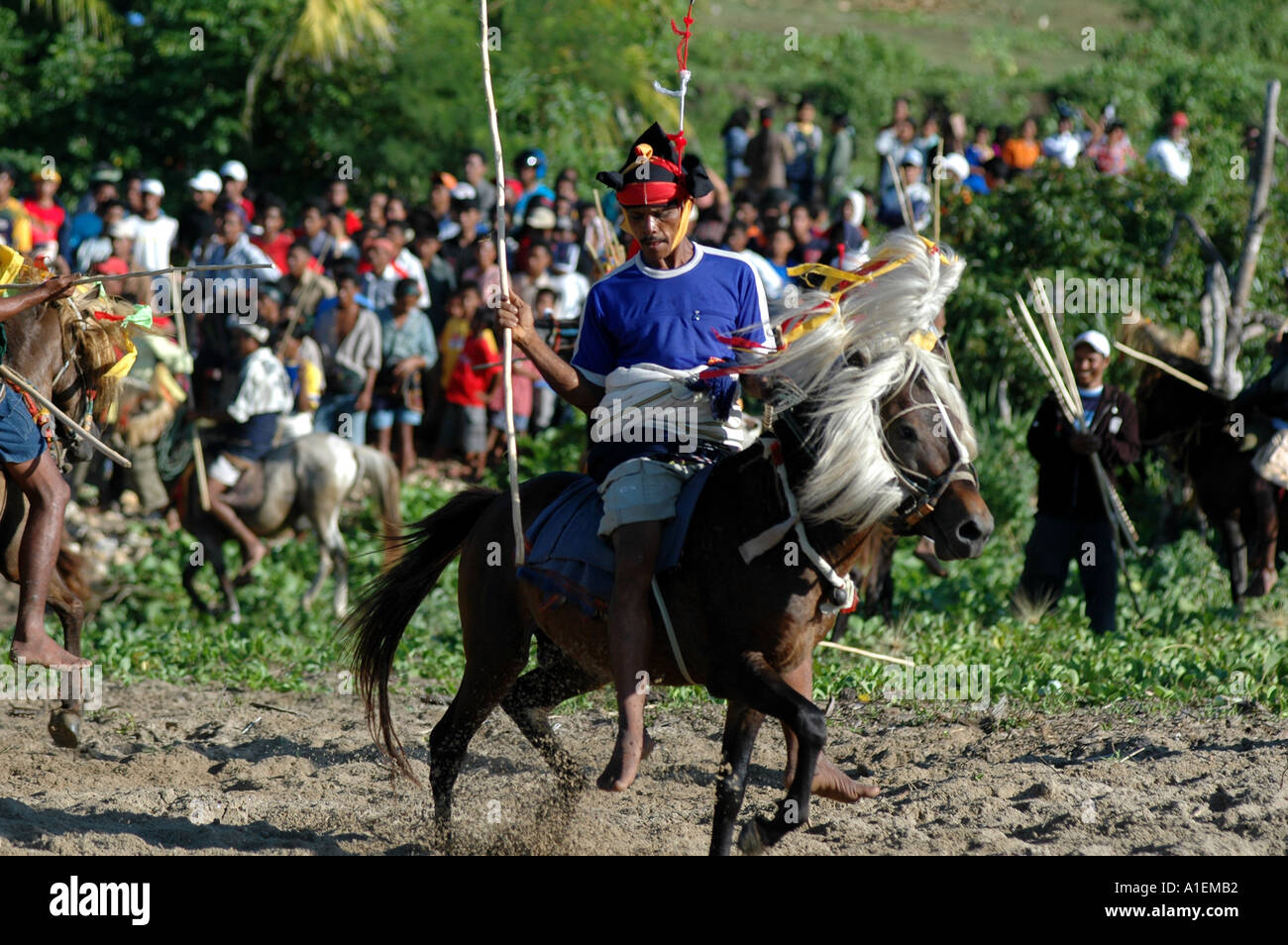 WEST SUMBA INDONESIA PASOLA RITUAL WAR Stock Photo - Alamy