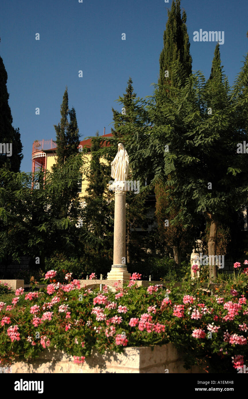The garden at Church of Annunciation Nazareth Israel Stock Photo - Alamy