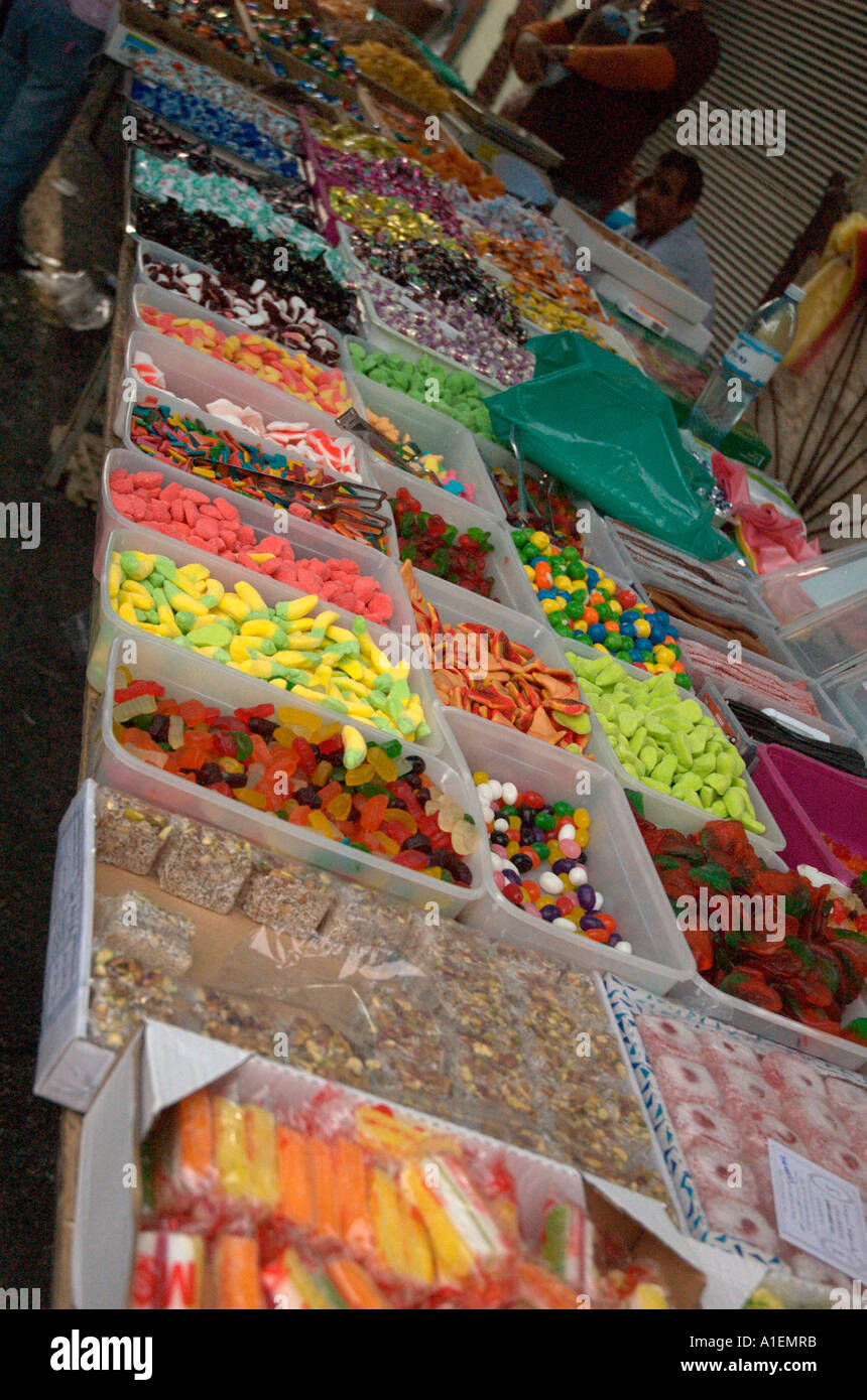 Selling sweets in an open air market Haifa Israel Stock Photo - Alamy
