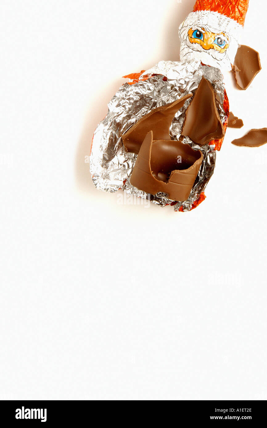 Santa Claus chocolate in wrapper Stock Photo - Alamy