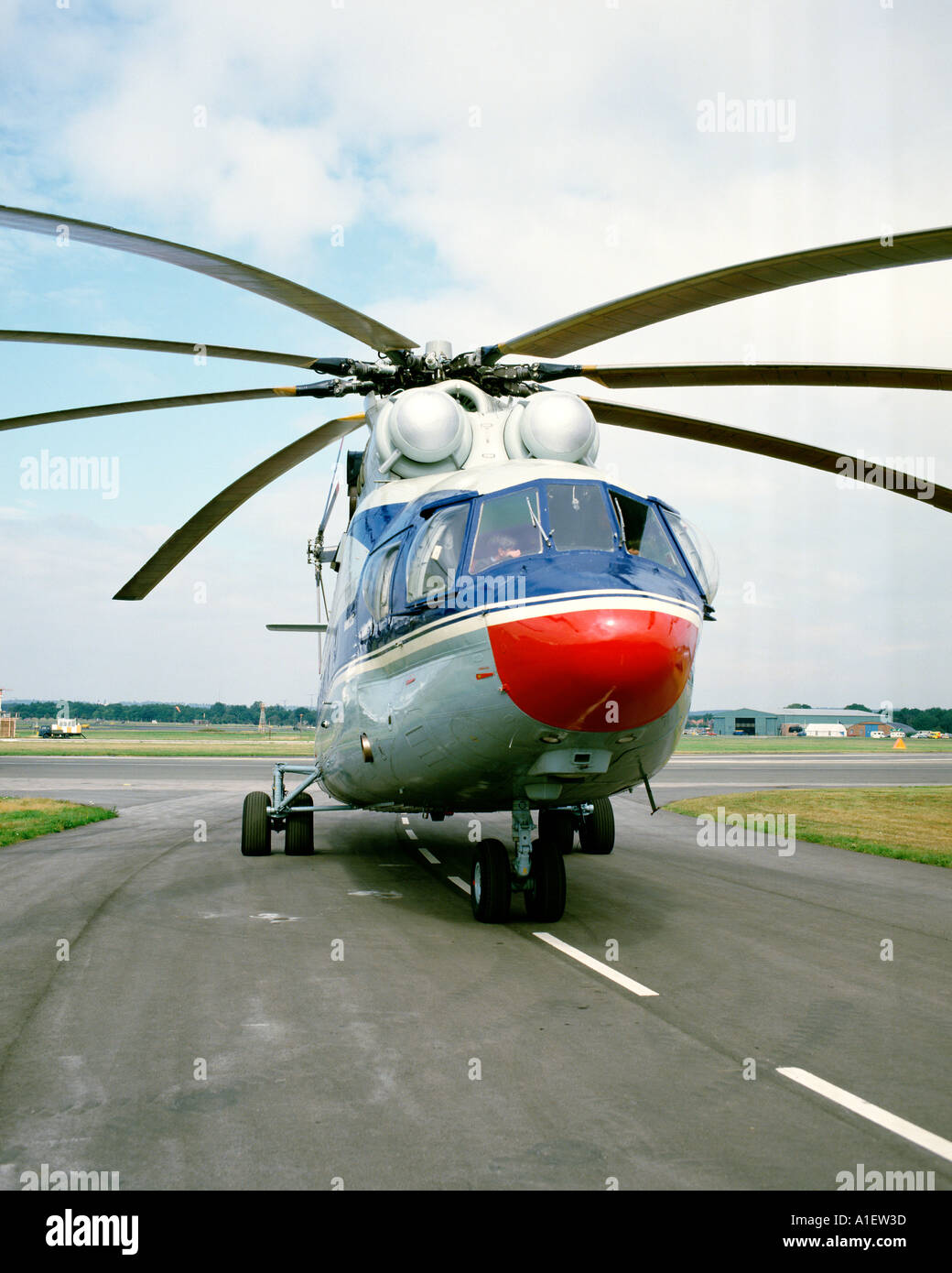 Stationary helicopter on runway Stock Photo - Alamy