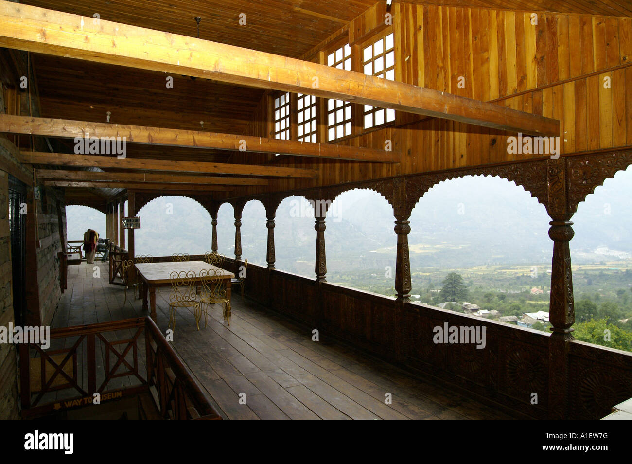 Wooden and stone architecture of a castle in Nagar village, Kullu ...
