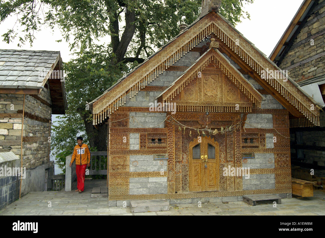 Jagti Patt hindu temple in castle yard in Nagar village, Kullu Valley ...