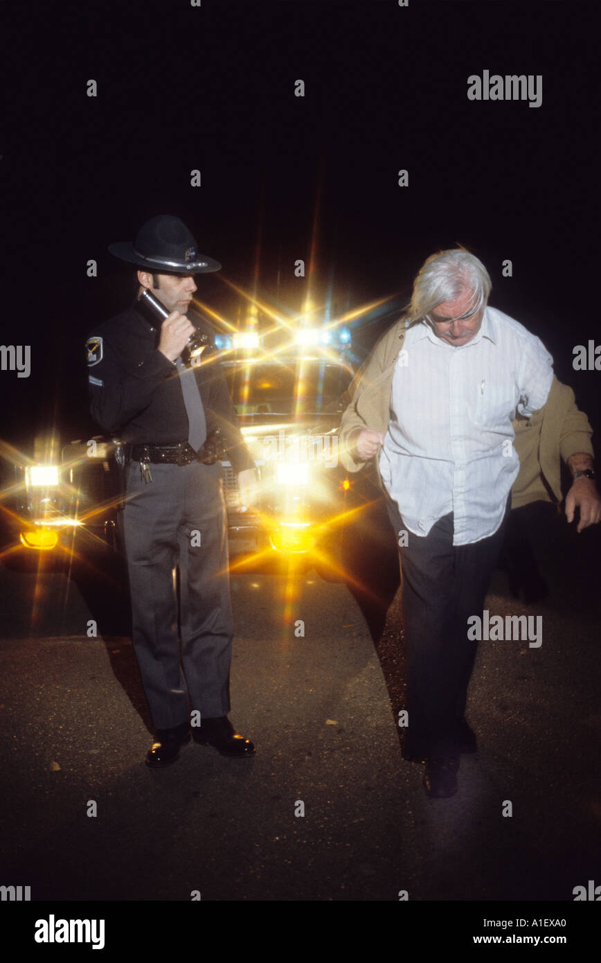 Idaho State Police having a drunk driver walk a straight line Stock ...