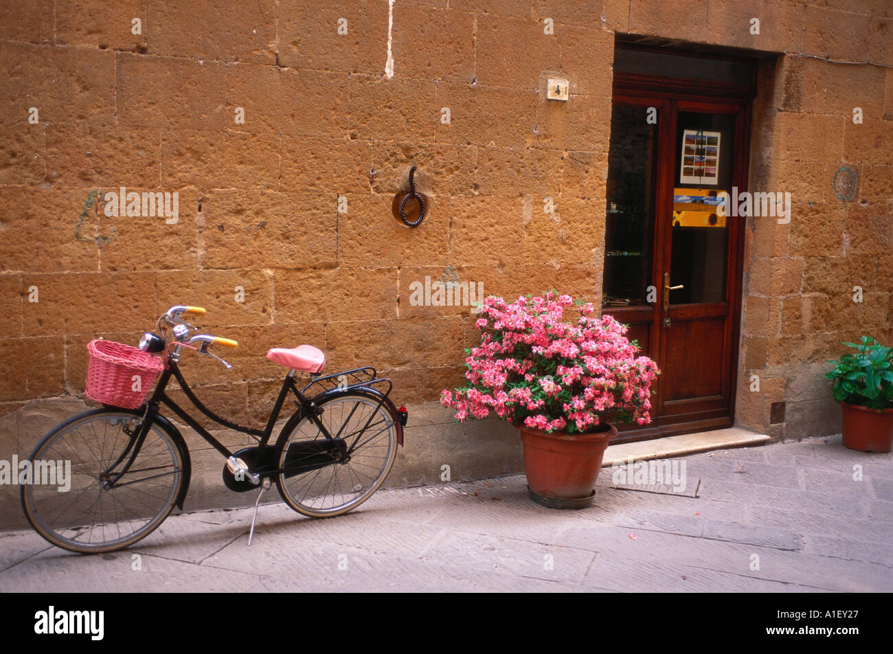 Bicycle on pavement Stock Photo - Alamy