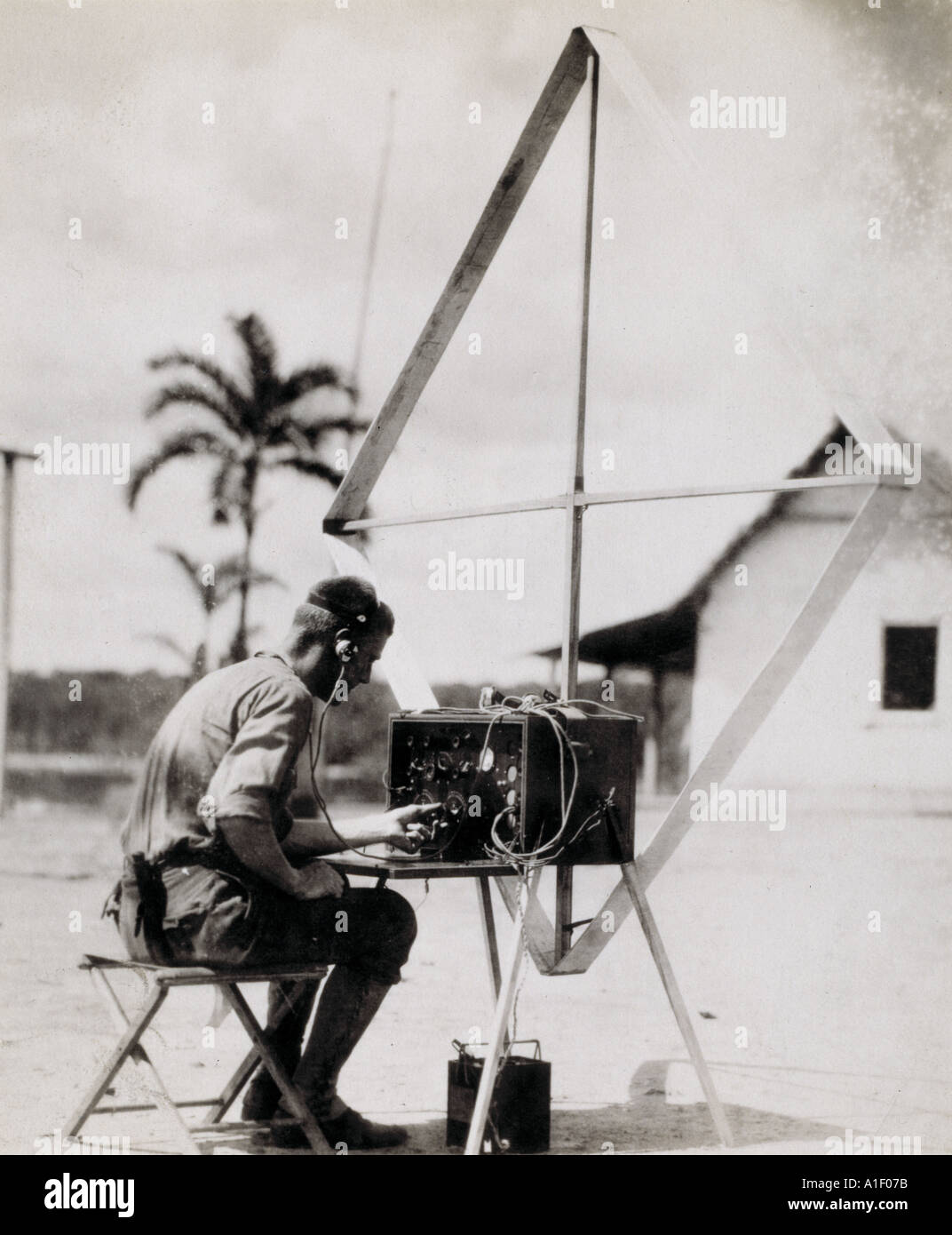 Swanson and portable field wireless set Stock Photo - Alamy