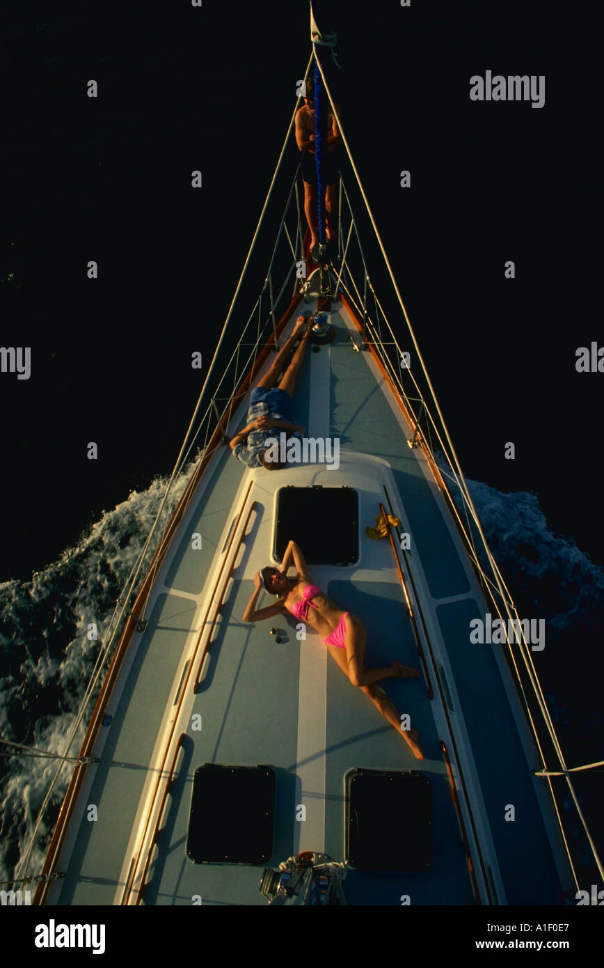 Overhead view two boats sailing hi-res stock photography and images - Alamy