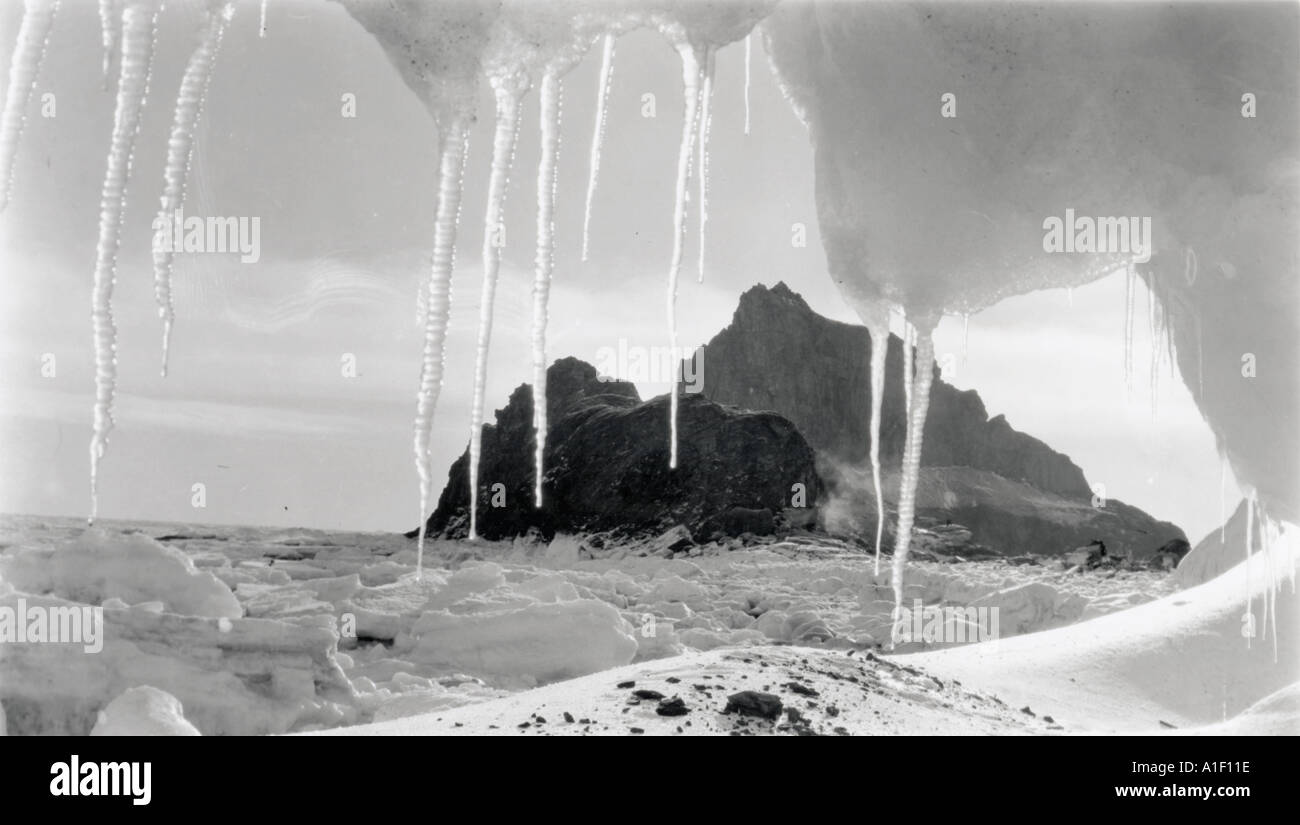 Ice Stalactities Imperial Trans Antarctic Expedition Stock Photo - Alamy