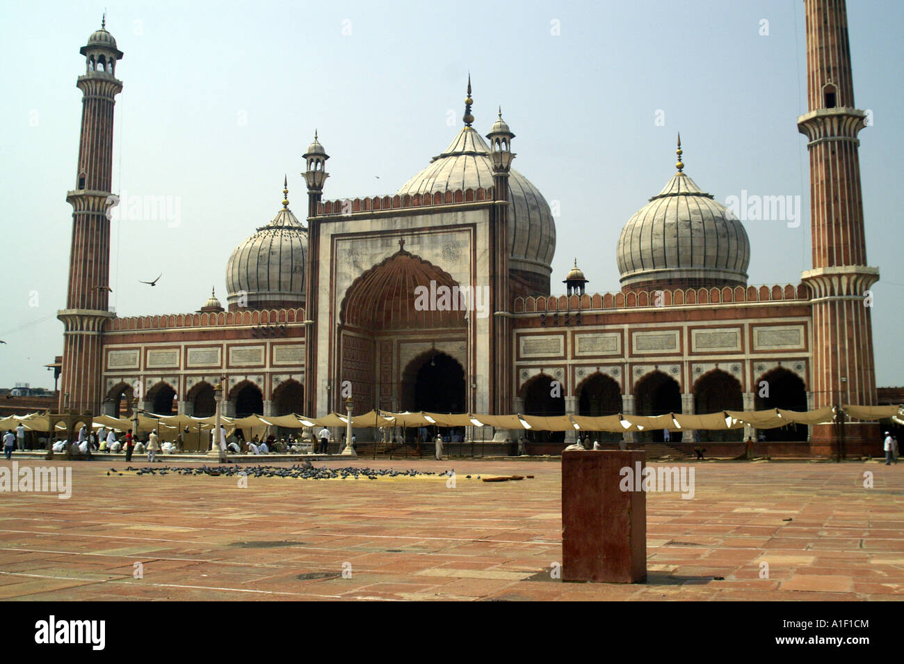 Sacred stone in Jama Masjid muslim mosque, New Delhi, India Stock Photo ...