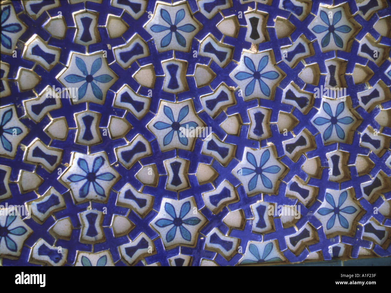 Blue and while circular patterned tiles on a Sufi shrine in Multan ...