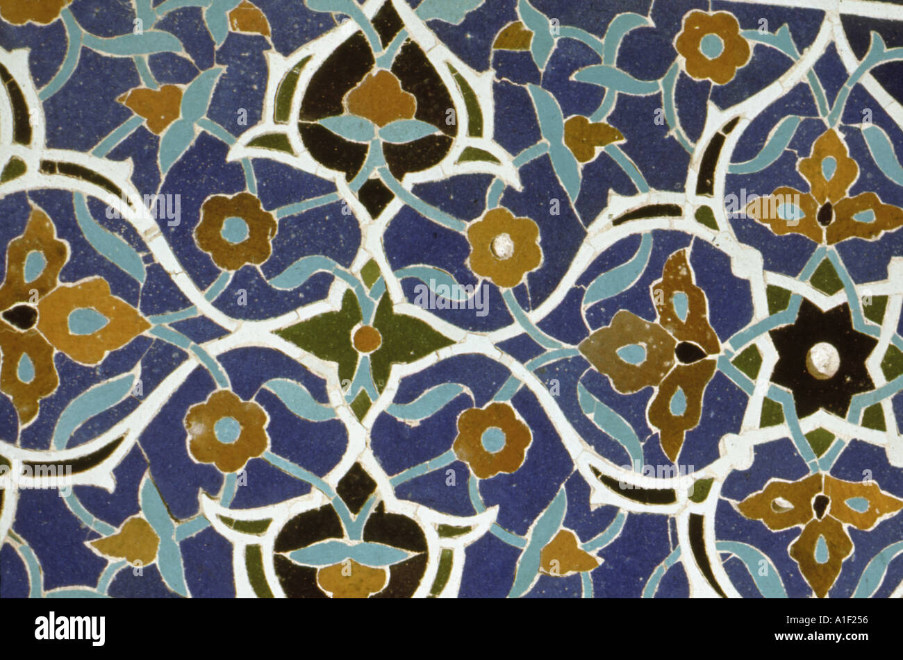 Sumptuous tile work in a mosque in Isfahan probably dates from the ...