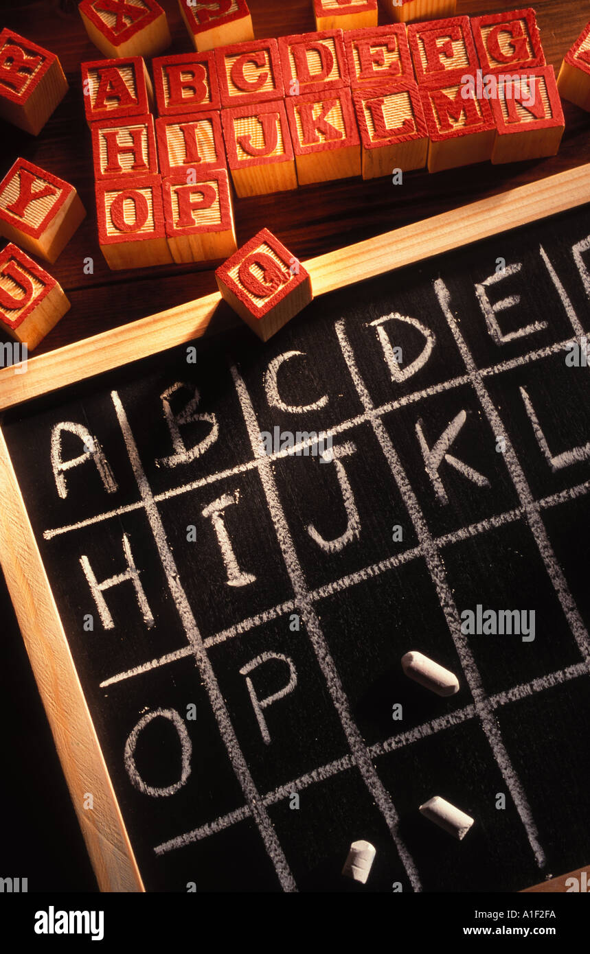 School writing slate hi-res stock photography and images - Alamy