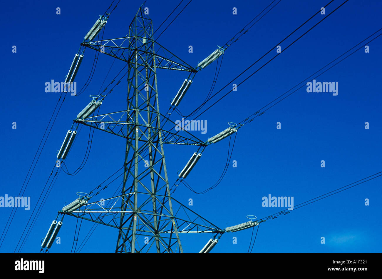 Overhead Electricity Power Line Stock Photo - Alamy
