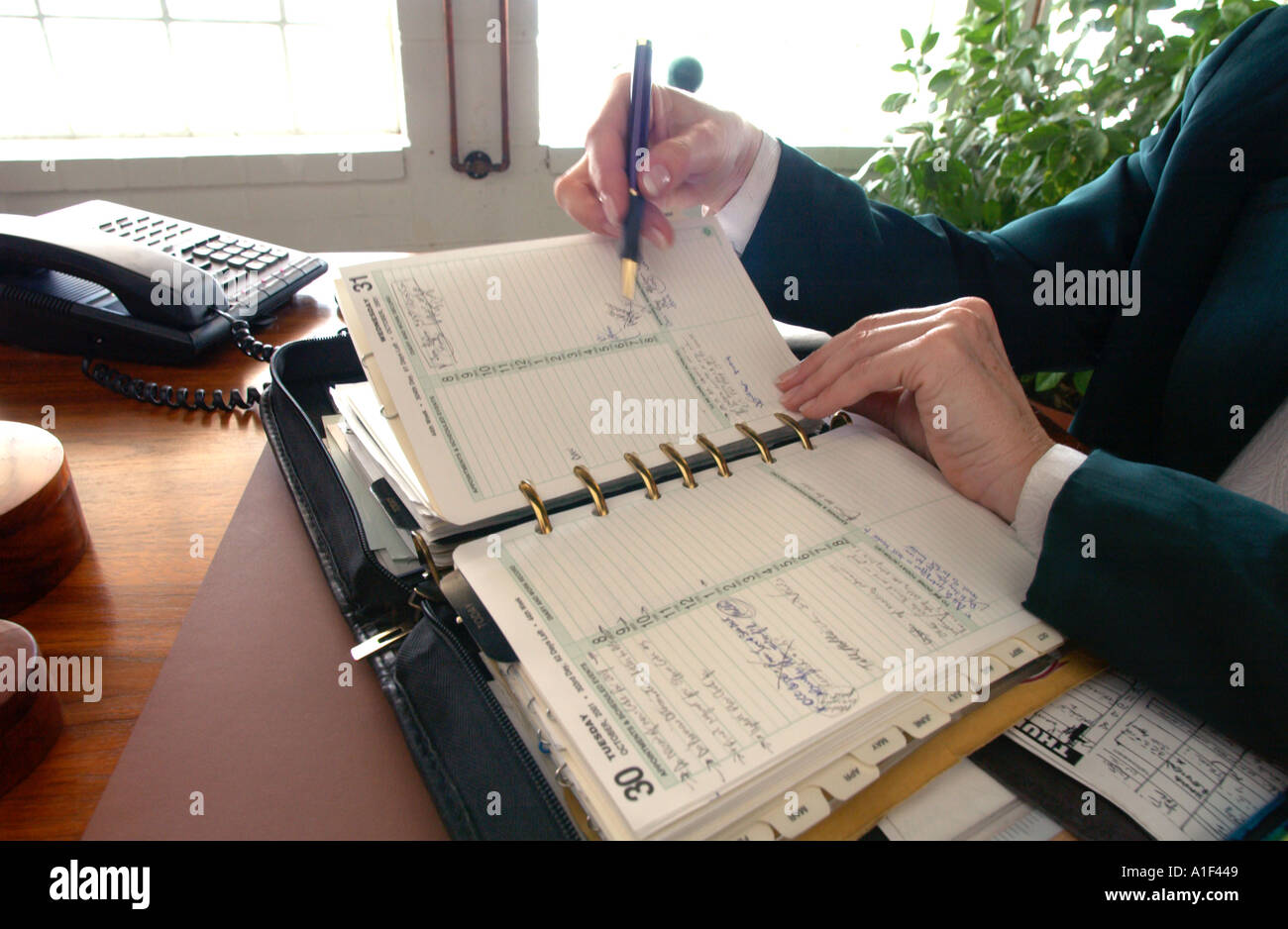 Day timer with hands Stock Photo - Alamy