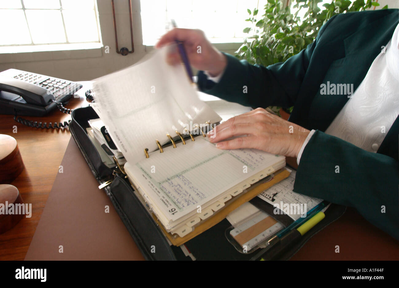 Day timer with hands Stock Photo - Alamy