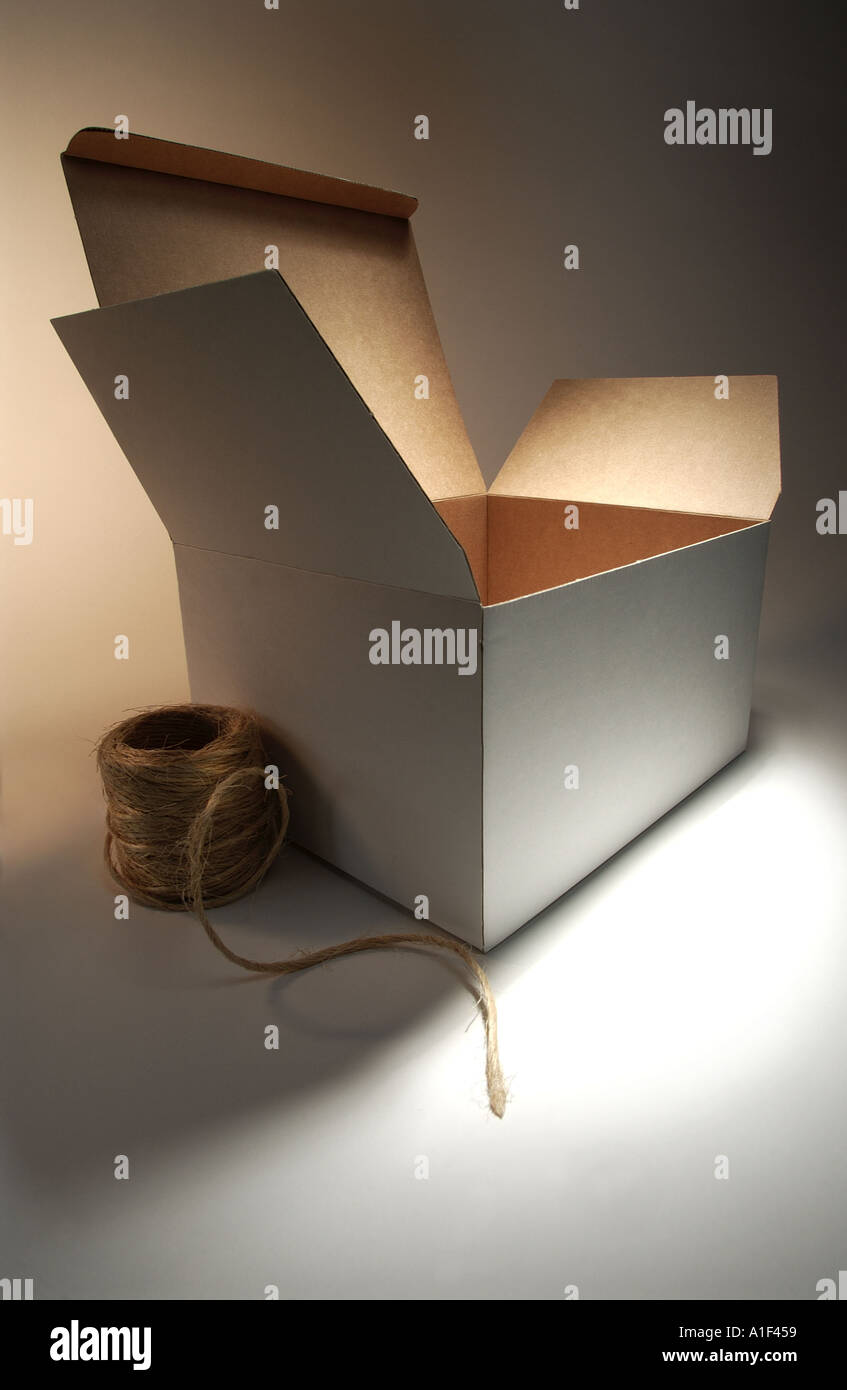 Empty Box with String Stock Photo - Alamy