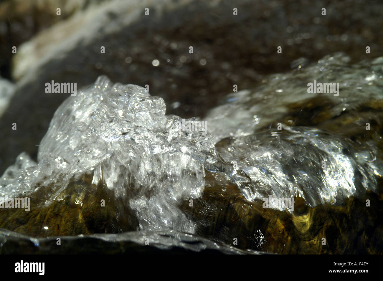 Water bubbles and spring frozen by short exposure time in motion Stock ...