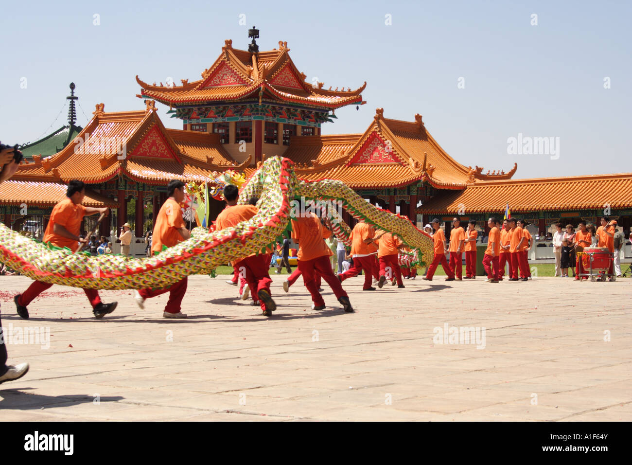 Lion and Dragon Dance, Chinese New Year Celebration Stock Photo - Alamy