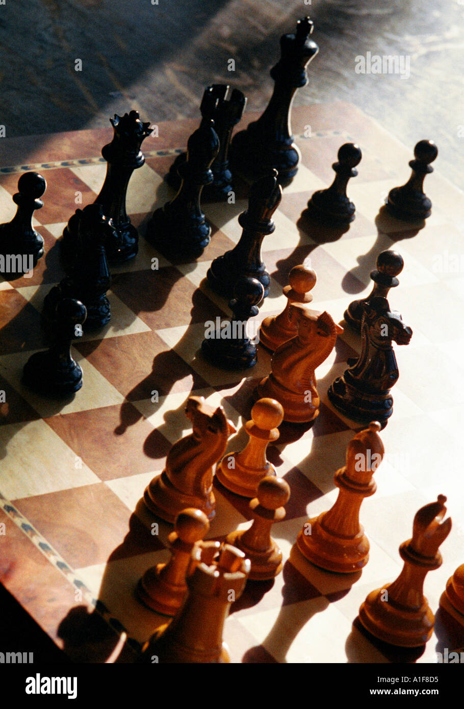 A still life of a chess game in warm evening light Stock Photo - Alamy