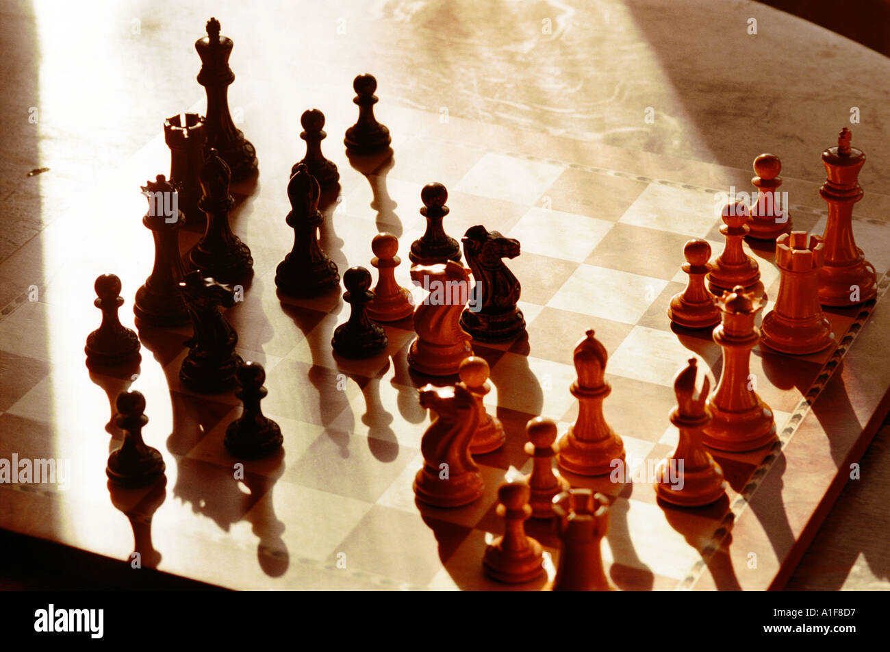 A still life of a chess game in warm evening light Stock Photo - Alamy