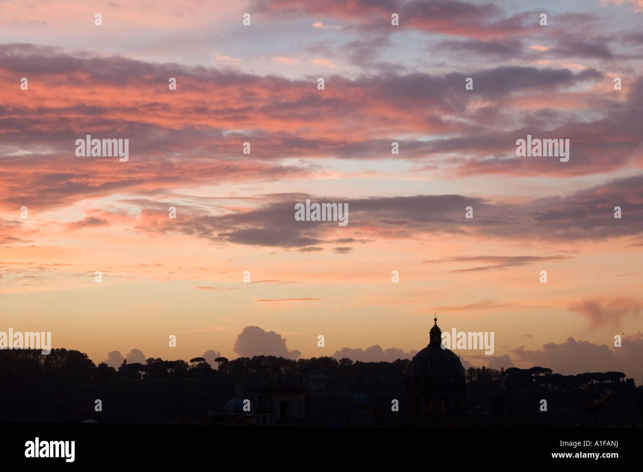 Rome rooftop view sunset hi-res stock photography and images - Alamy