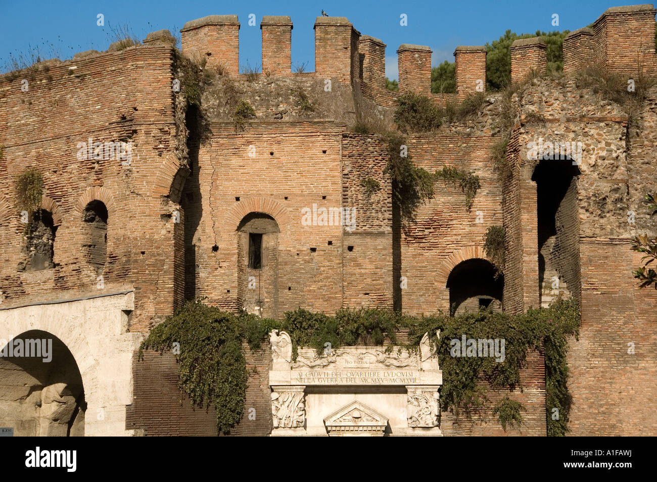Porta Pinciana gate in the Aurelian walls built between 271 AD and 275 ...