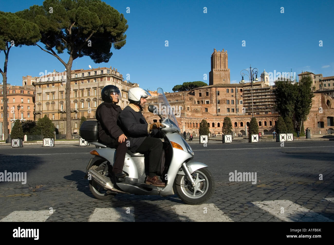 Motorbike on street in rome hi-res stock photography and images - Alamy