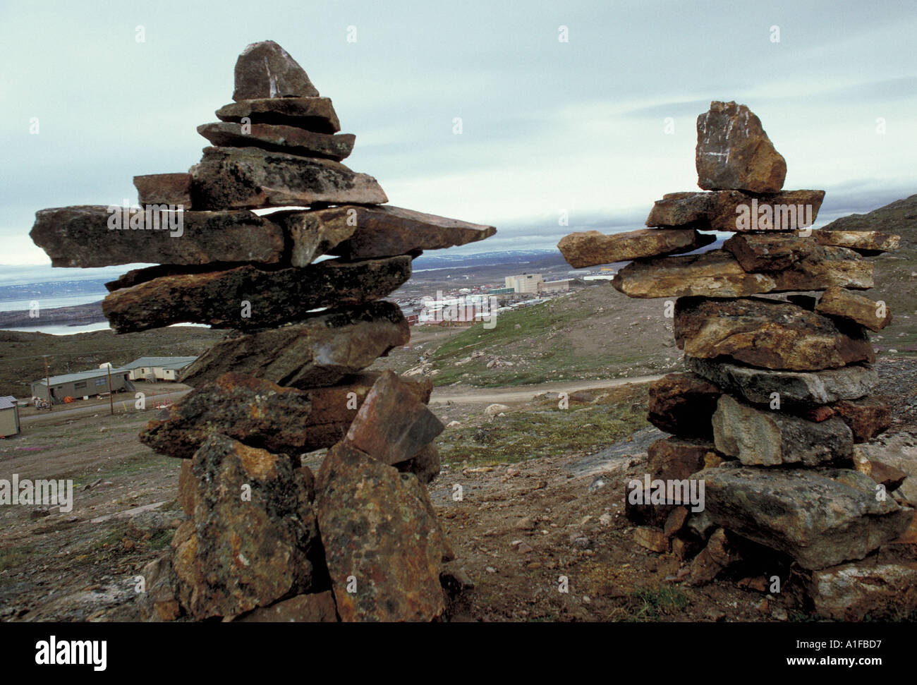 Inukshuk Baffin Island Nunavut Stock Photo - Alamy