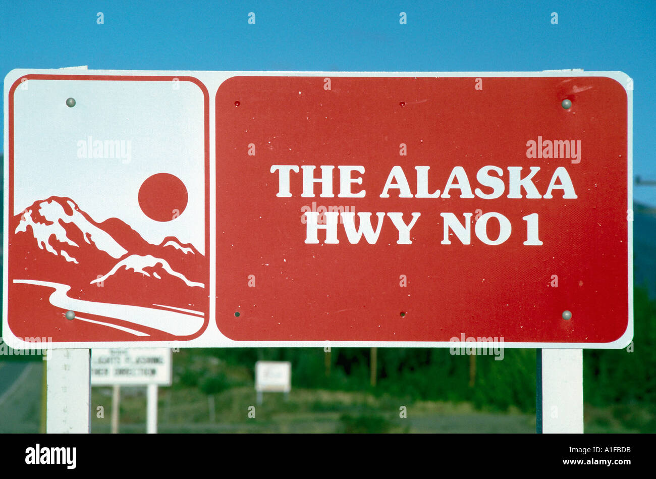 Alaska Highway sign Stock Photo - Alamy